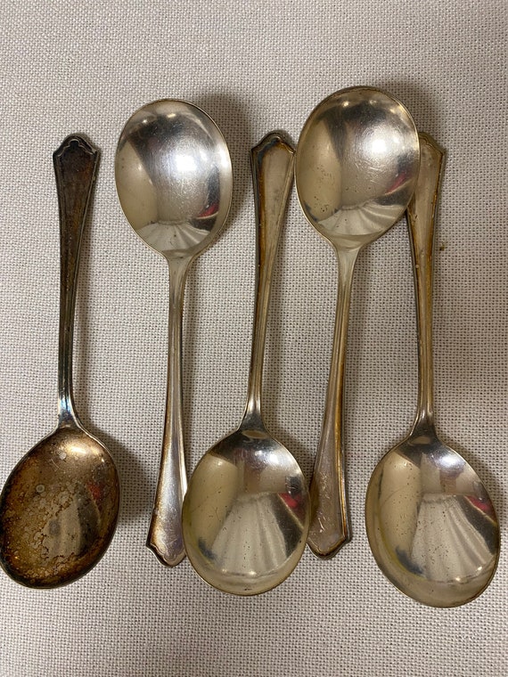 5 Oneida Community Par Plate Round Soup Spoons Silver - Etsy