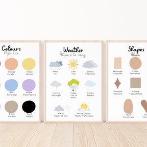 Digital Art Set of 6 Bilingual Posters - Te Reo Maori - Etsy