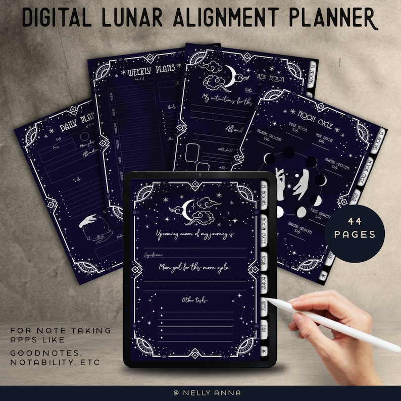 Moon Magic Digital Life Planner | Lunar Alignment Journal | Undated ...