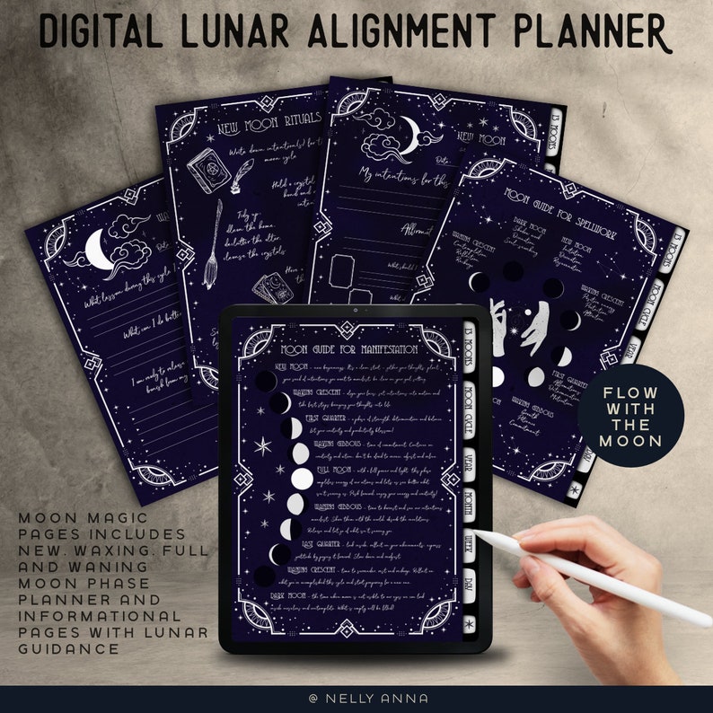 Moon Magic Digital Life Planner | Lunar Alignment Journal | Undated ...