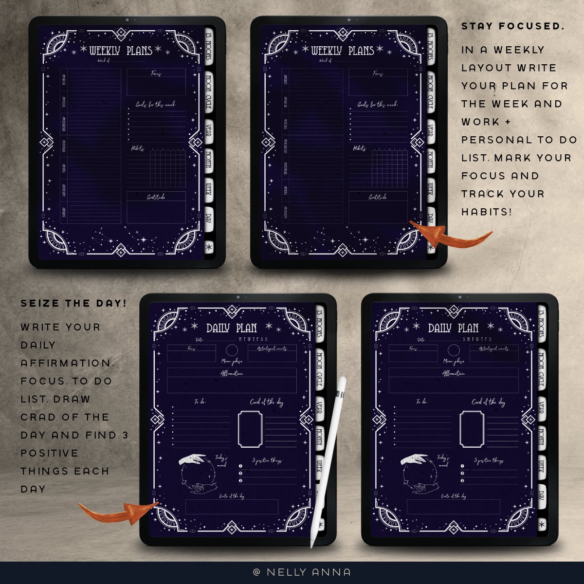 Moon Magic Digital Life Planner | Lunar Alignment Journal | Undated ...