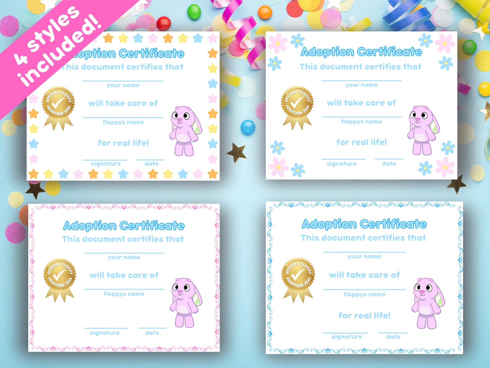 Bluey Inspired Birthday Party Game Activity Floppy Adoption Digital ...