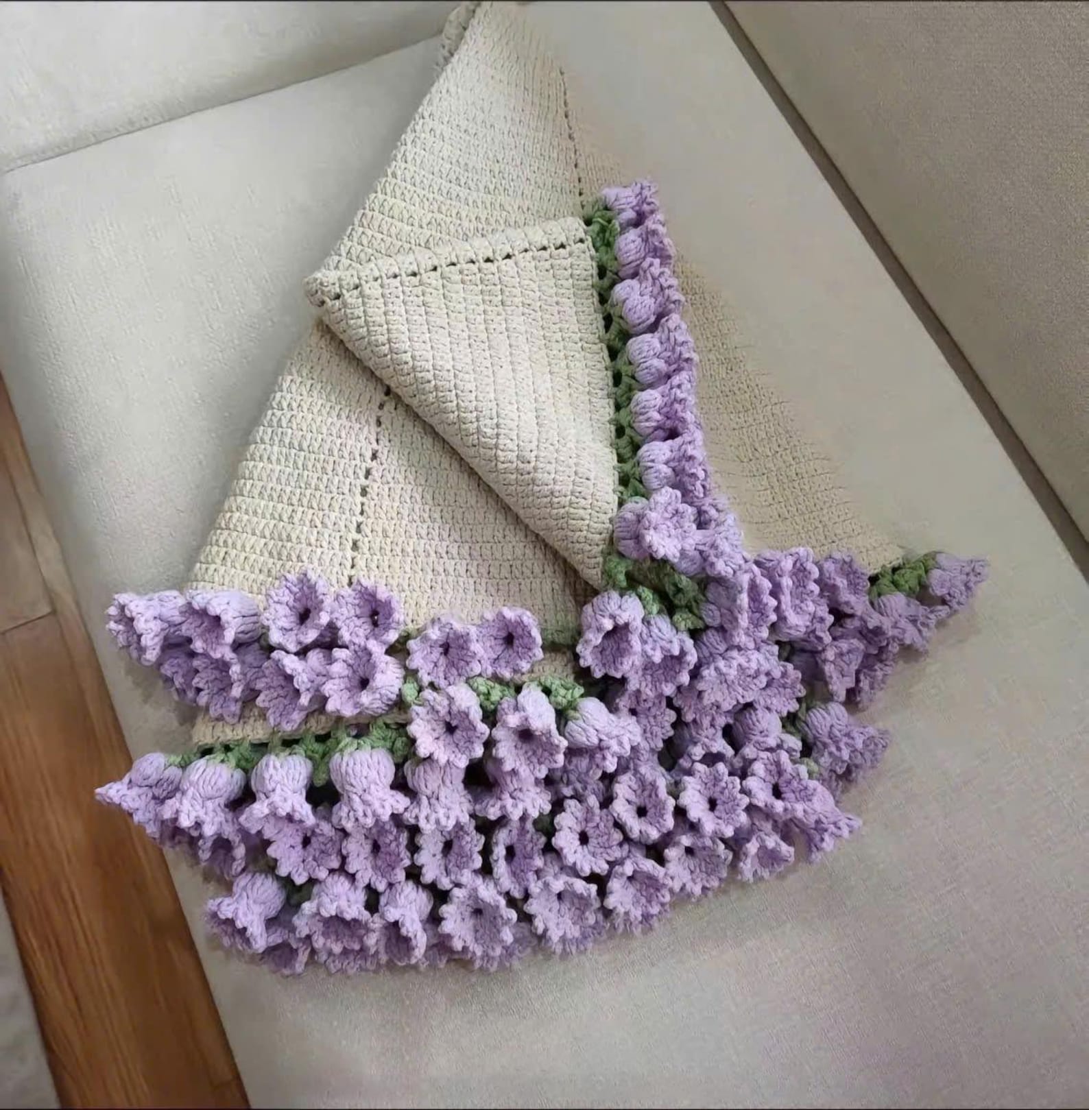 Finished Crochet Tulip Bouquet Blanket-fold the Blanket to Form a Tulip ...