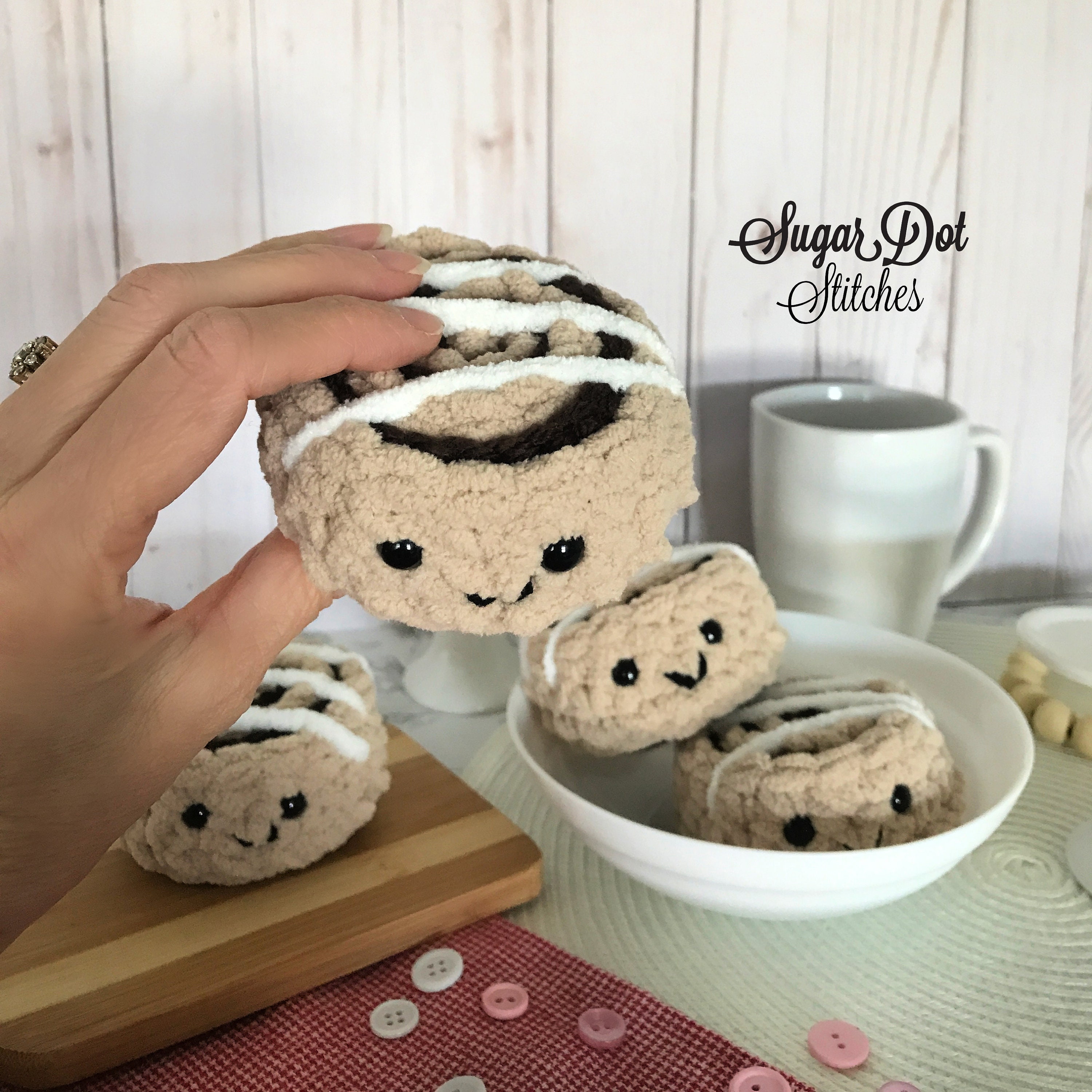 Cinnamon Roll - Stuffie - Plushie - Toy - Handmade - Play Breakfast ...