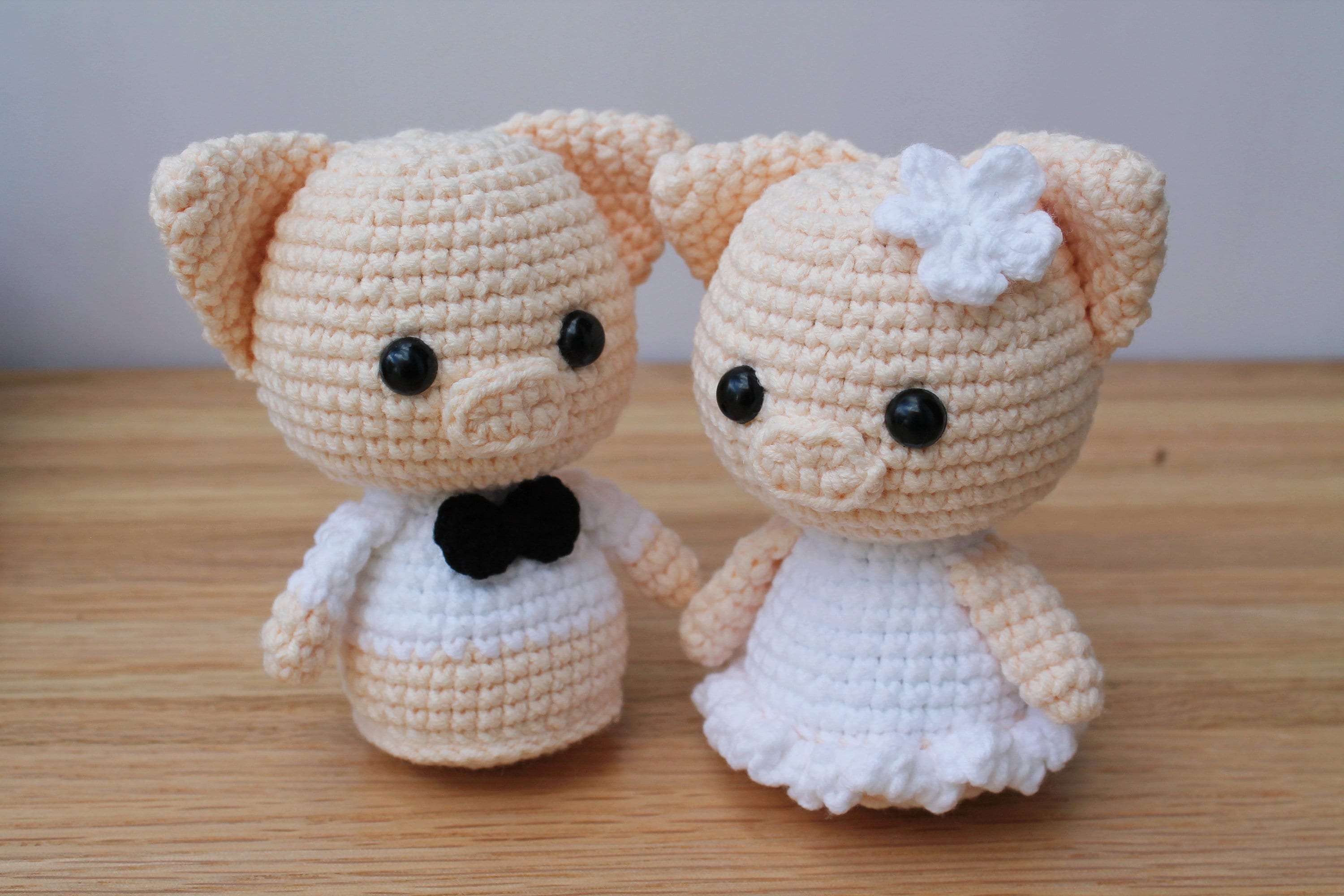 CROCHET PATTERN Little Pigs Bride & Groom Wedding Couple - Etsy