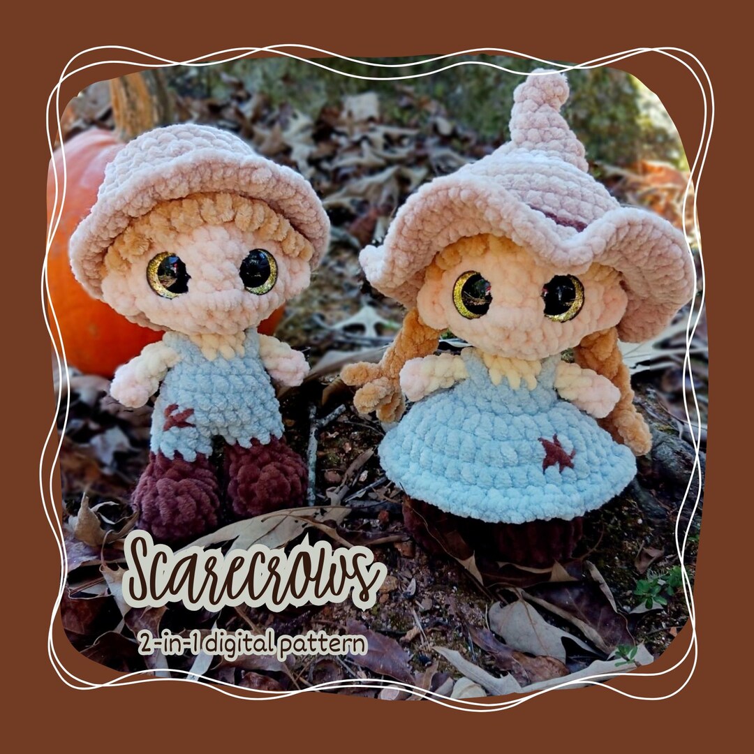 2-in-1 Scarecrow Dolls - DIGITAL PATTERN Autumn Amigurumi Plushie Doll ...