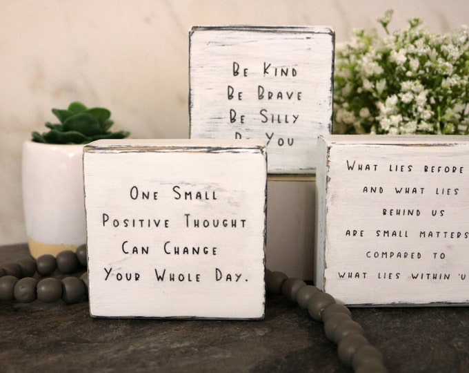 Custom Mini Wood Block Sign Rustic Home Decor Office Decor Shelf Sign ...