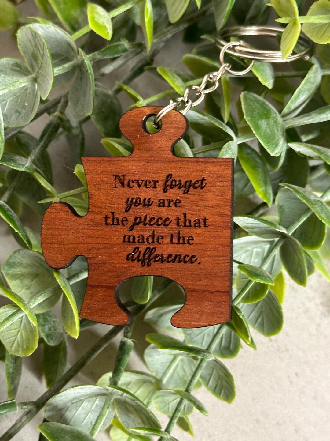 Personalized Wooden Puzzle Piece Keychain | 