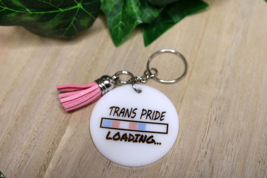 Transgender Pride Loading Keychain Acrylic Keyring Handmade Keychain ...