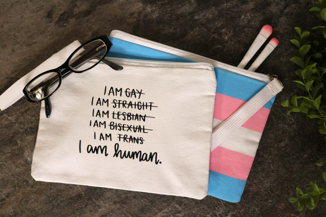 Transgender Pride Flag Canvas Pouch | Customizable LGBTQ Zipper Bag - Etsy