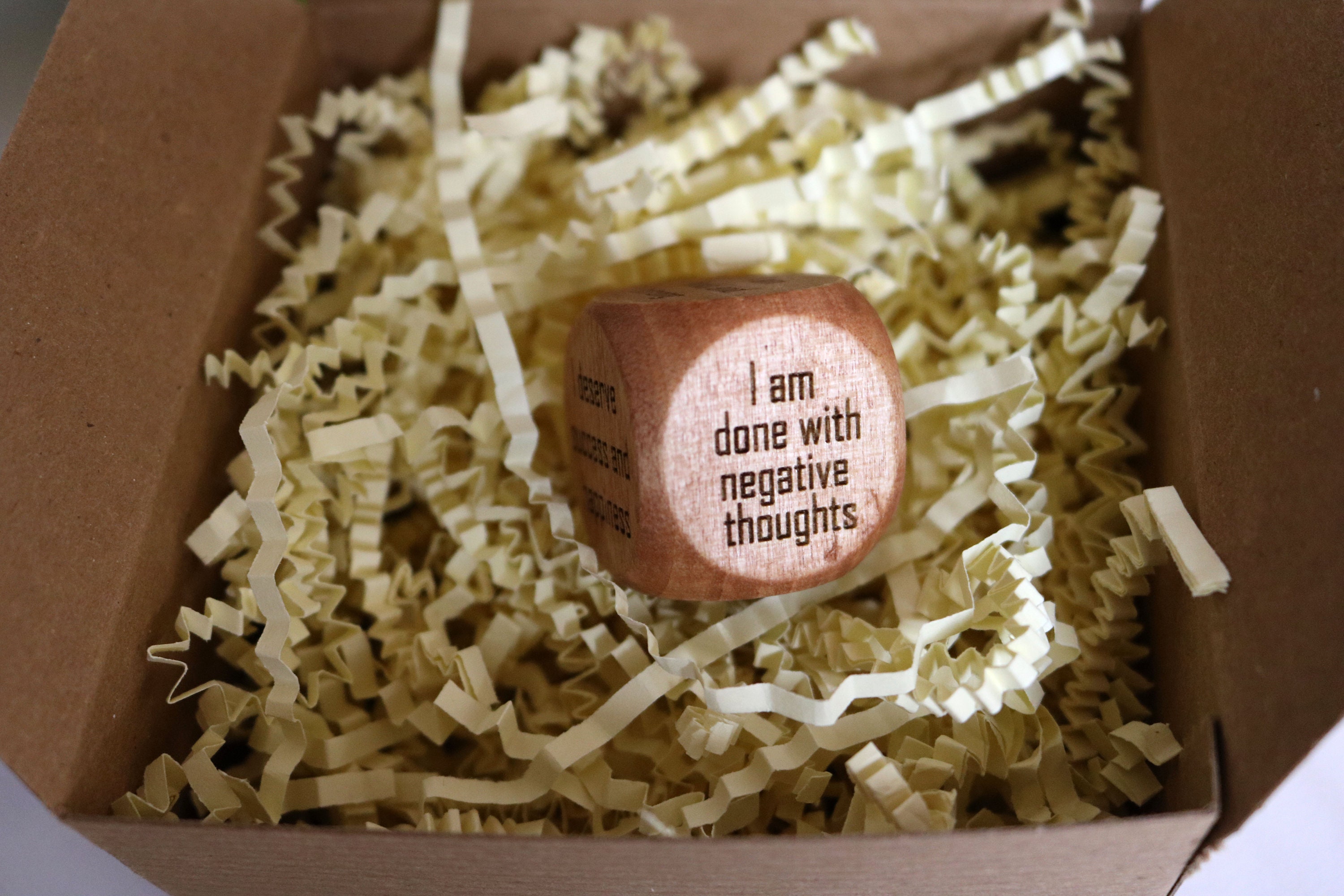 Positive Affirmation Wooden Dice| Positivity Handmade Gift| Mental ...