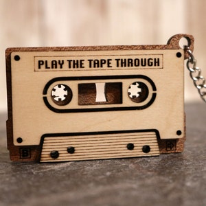 Handmade Wooden Cassette Tape Keychain | Personalized Recovery Gift - Etsy