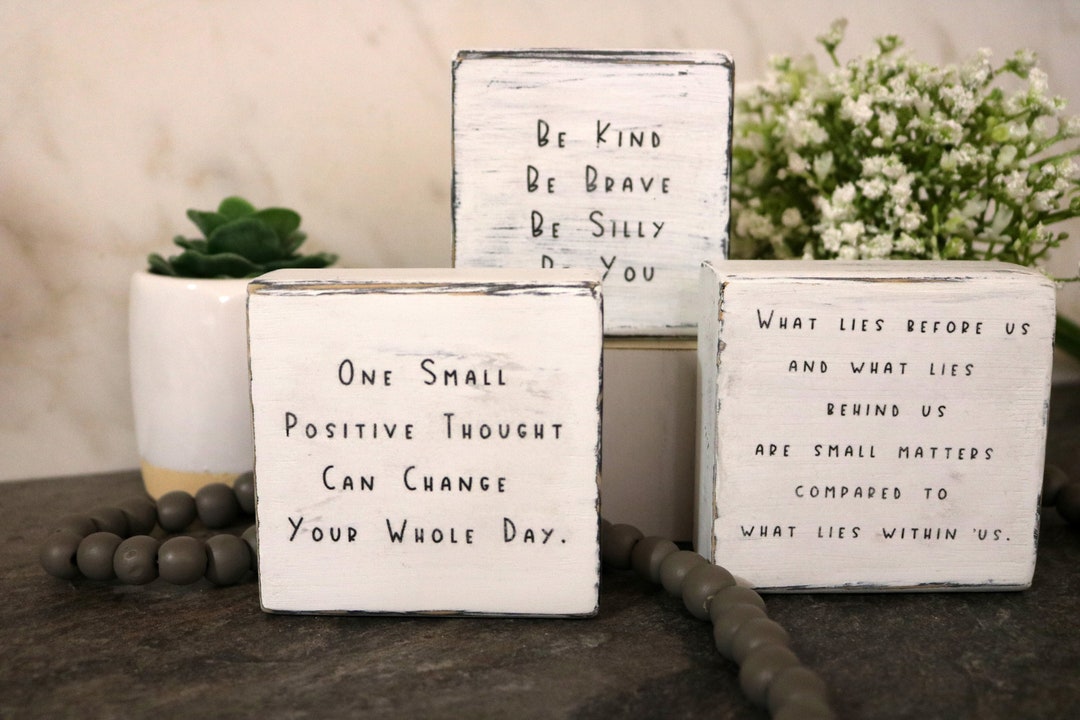 Custom Mini Wood Block Sign| Rustic Home Decor| Office Decor| Shelf ...