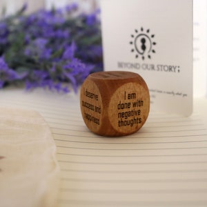Positive Affirmation Wooden Dice| Positivity Handmade Gift| Mental ...