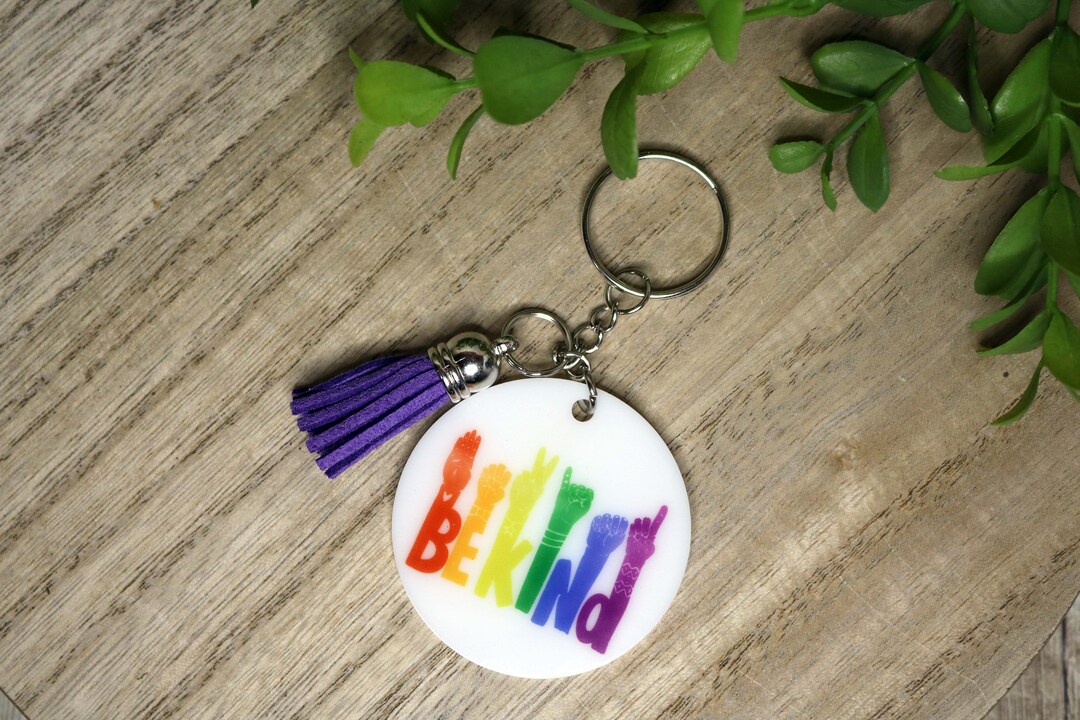 LGBTQ Be Kind Keychain Acrylic Keyring Handmade Keychain - Etsy