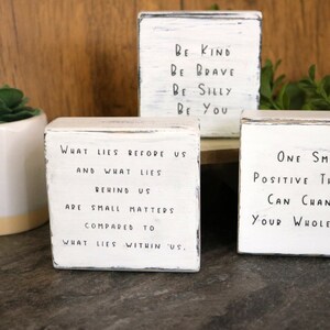 Custom Mini Wood Block Sign| Rustic Home Decor| Office Decor| Shelf ...