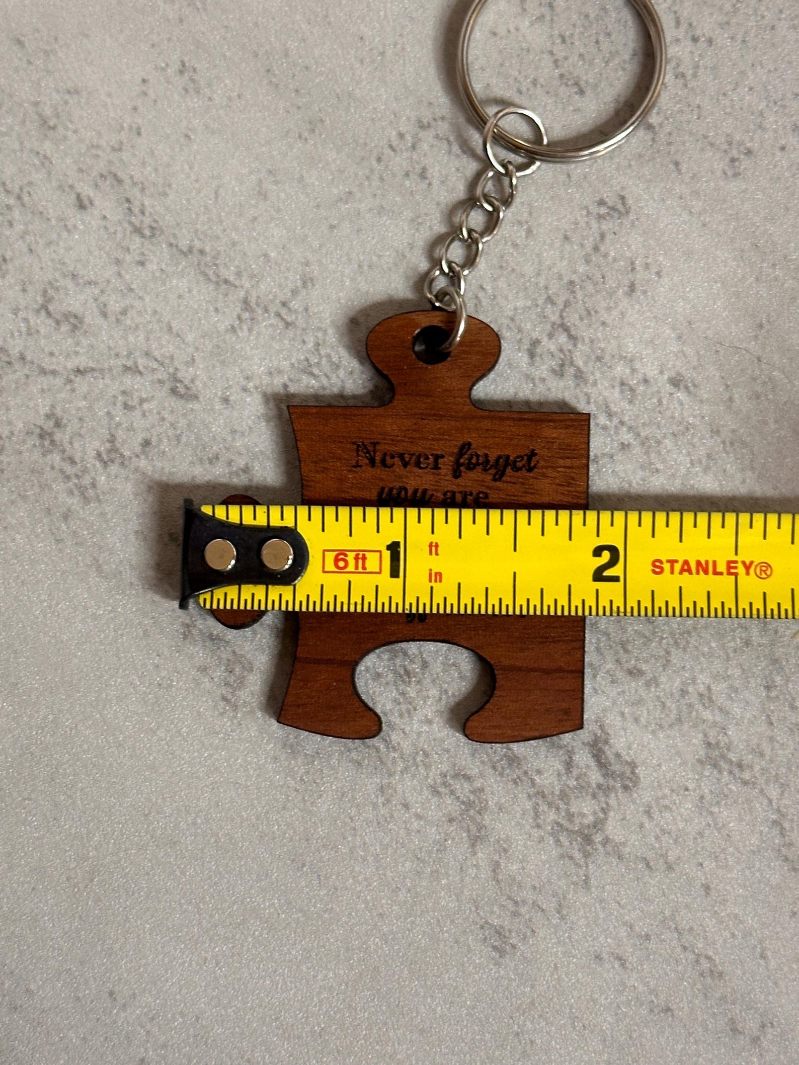 Personalized Wooden Puzzle Piece Keychain | 
