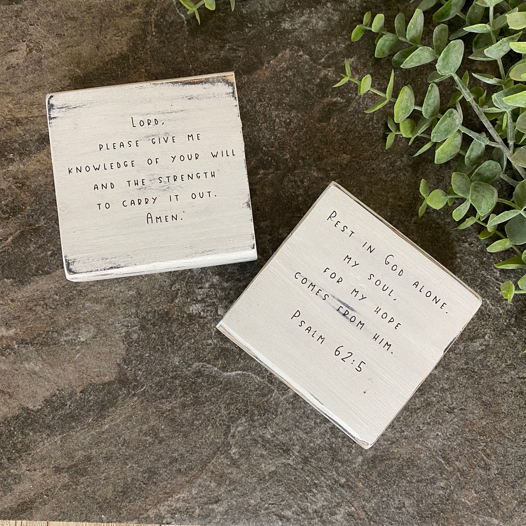 Custom Bible Scripture Mini Wood Block Sign Rustic Home - Etsy