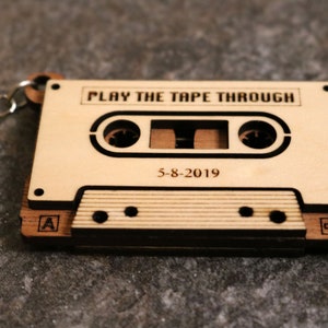 Handmade Wooden Cassette Tape Keychain | Laser Cut & Engraved ...