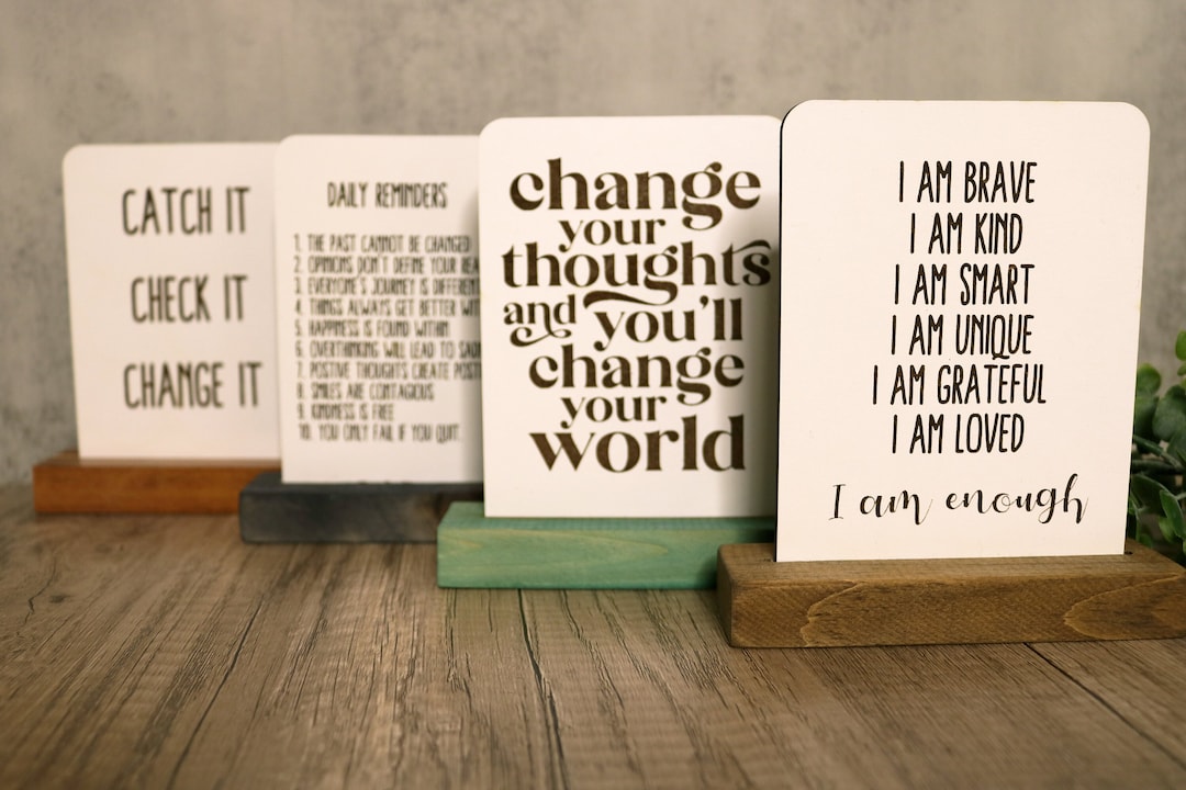 Positivity Mini Desk Signs | Inspirational Sign | Rustic Home Decor ...
