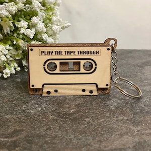 Handmade Wooden Cassette Tape Keychain | Laser Cut & Engraved ...