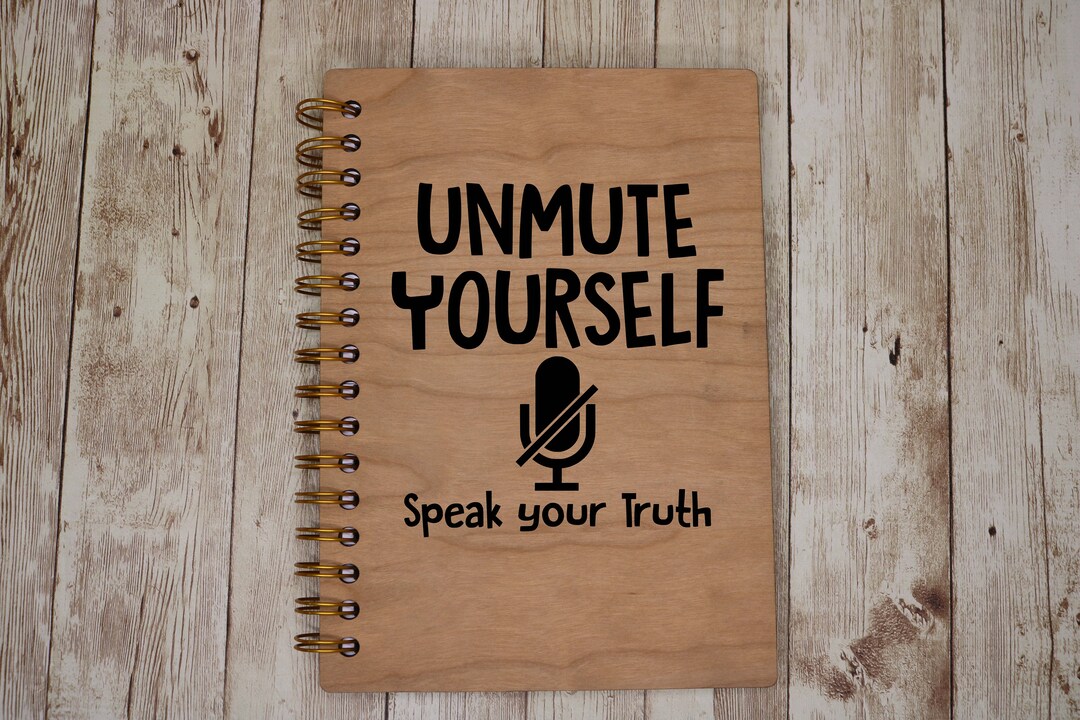 Unmute Wooden Notebook | Customizable Laser Engraved Journal | Unique ...