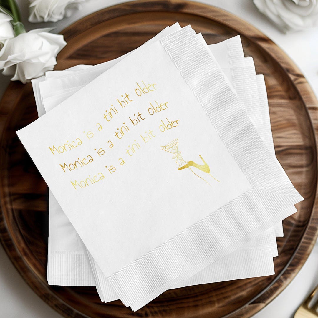 Funny Birthday Gifted Napkin Humor Quote Customs Text Cocktail Party ...