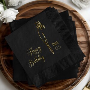 Custom Birthday Napkins Red Party Napkins Personalized Birthday Party ...