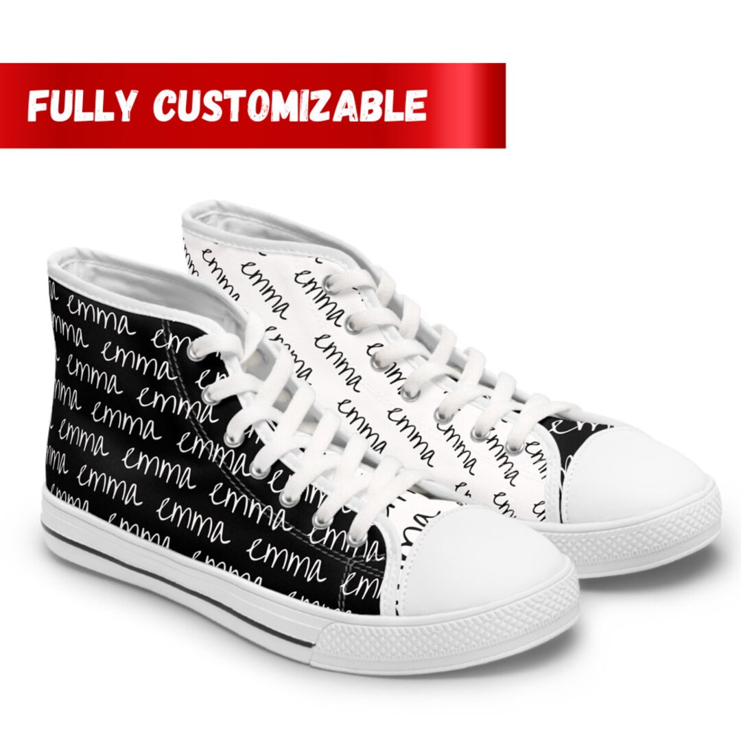 Personalized High Top Sneakers, Custom Name Shoes, Stylish High Top ...