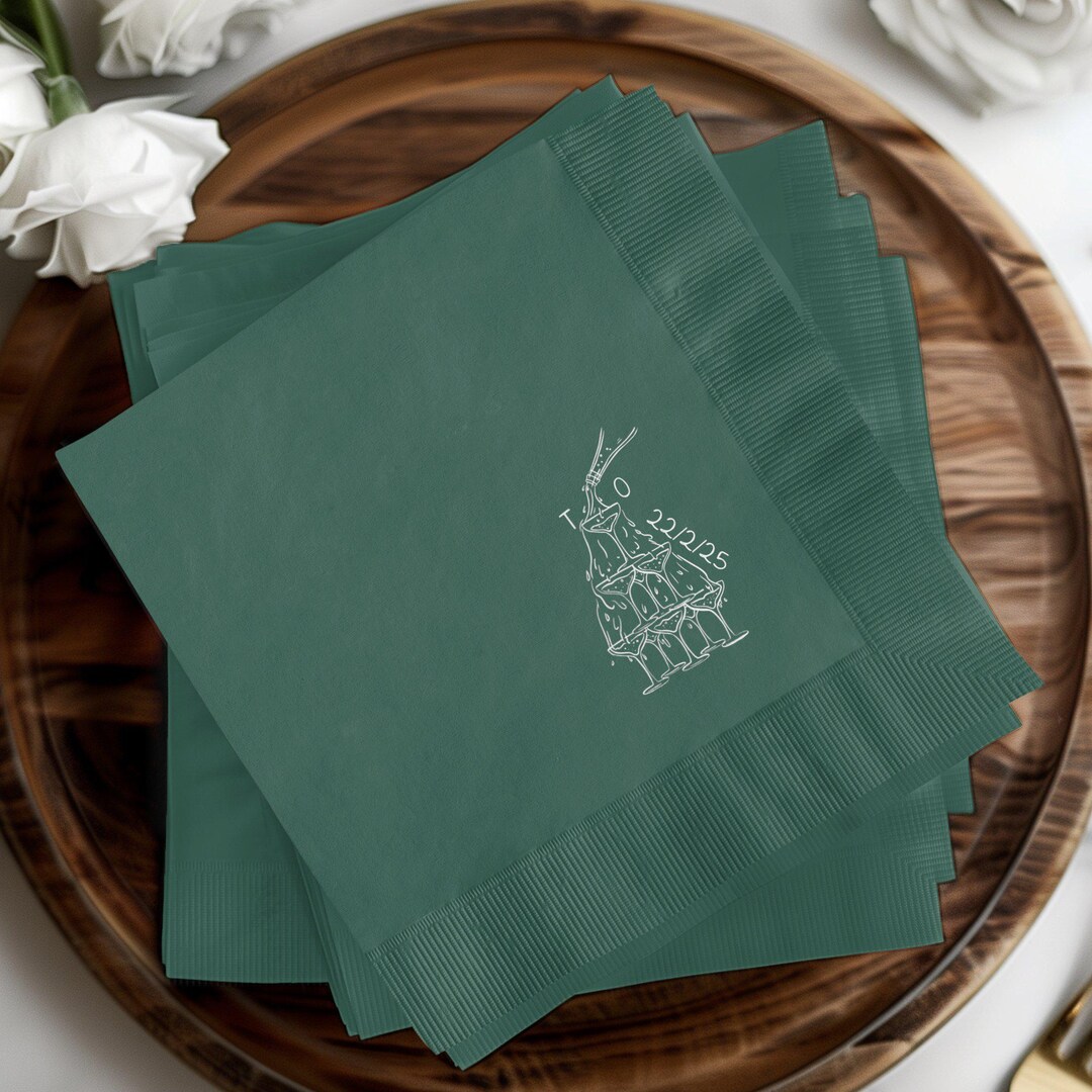 Champagne Pyramid Napkins Party Decor Custom Cocktail Napkins Luxury ...