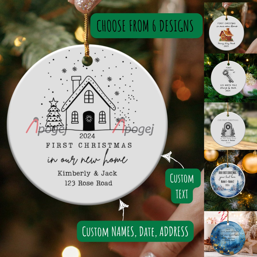 Custom First Christmas New Home Ornament, Personalized Housewarming ...