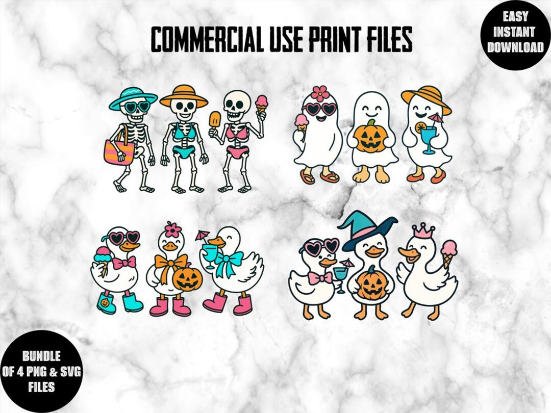 Summerween Ducks Digital Download PNG Spooky Cute Holiday Fun Halloween ...