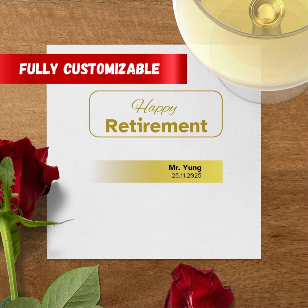 Personalized Happy Retirement Napkin, Customized Retirement Party ...