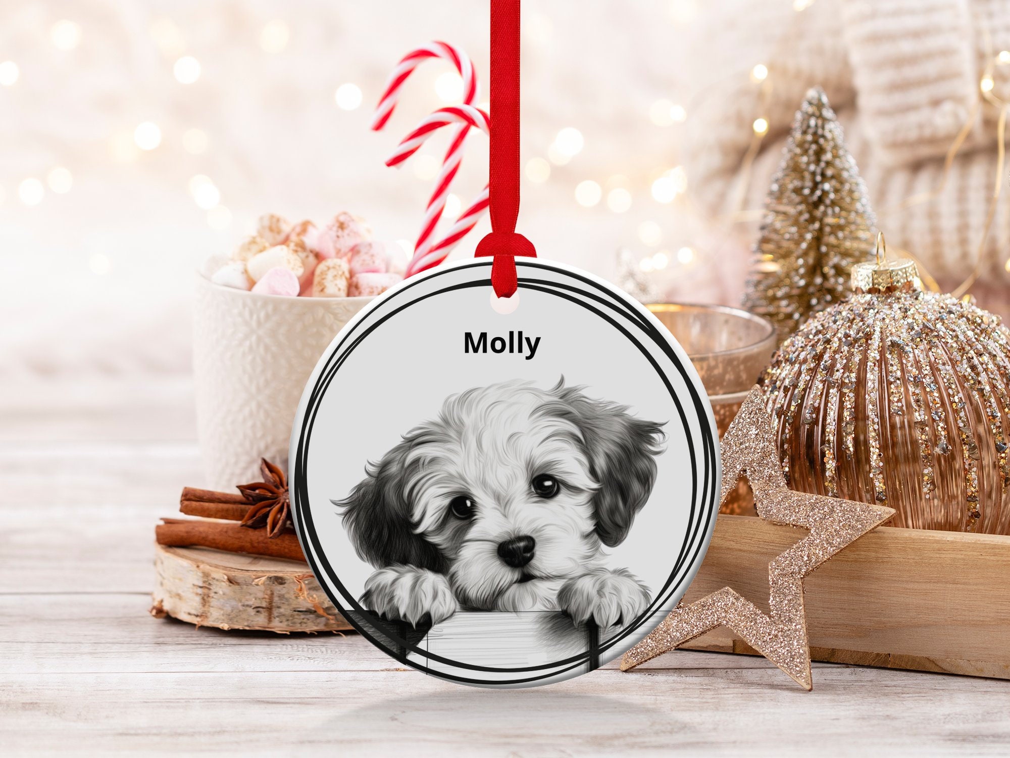 Custom Maltipoo Christmas Ornament: Personalized Dog Memorial Gift - Etsy