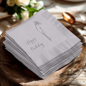 Custom Birthday Napkins Red Party Napkins Personalized Birthday Party ...