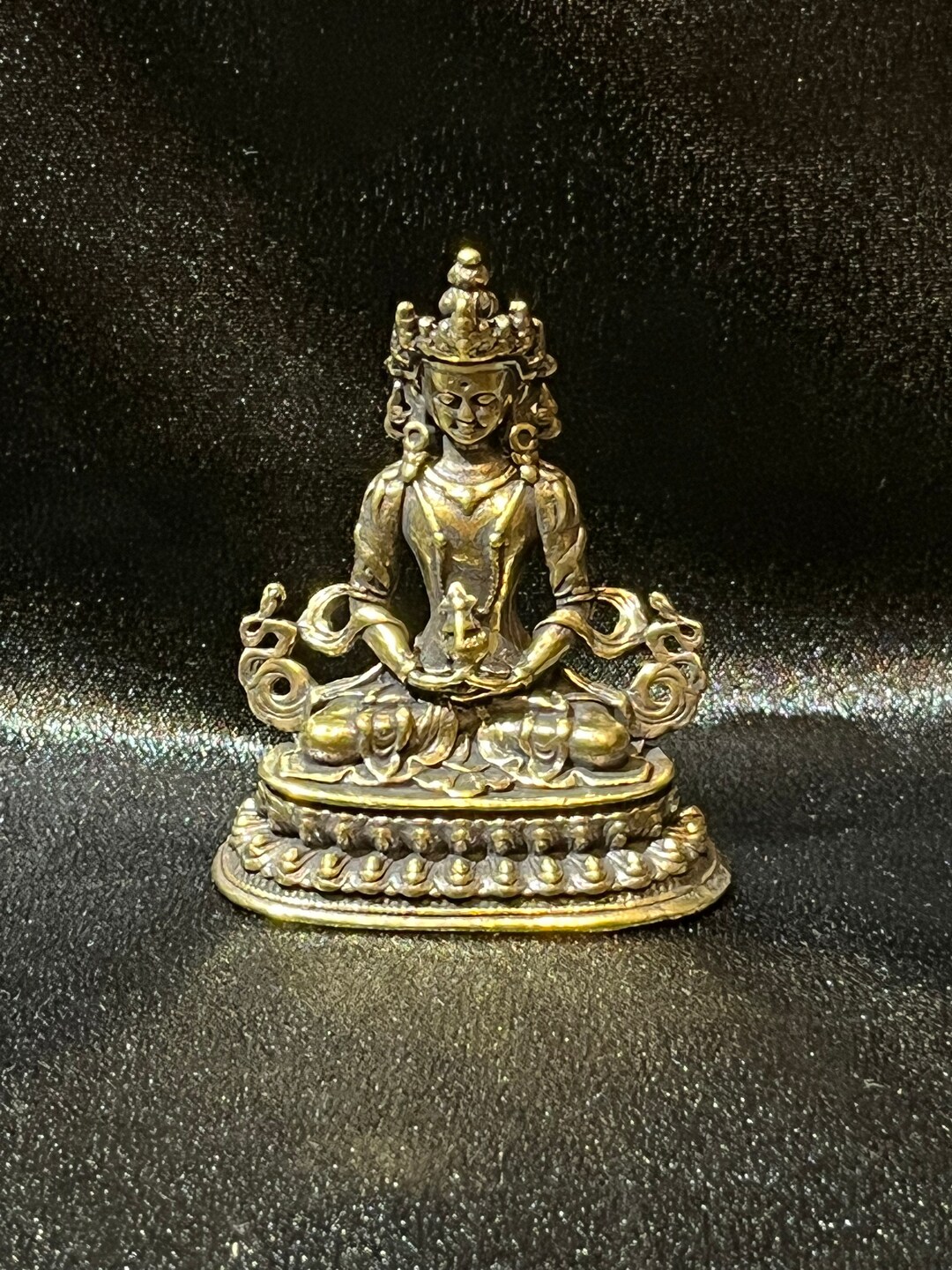 Original Vintage Tibetan Amitabha Buddha Sitting Statue, Tibetan Statue ...