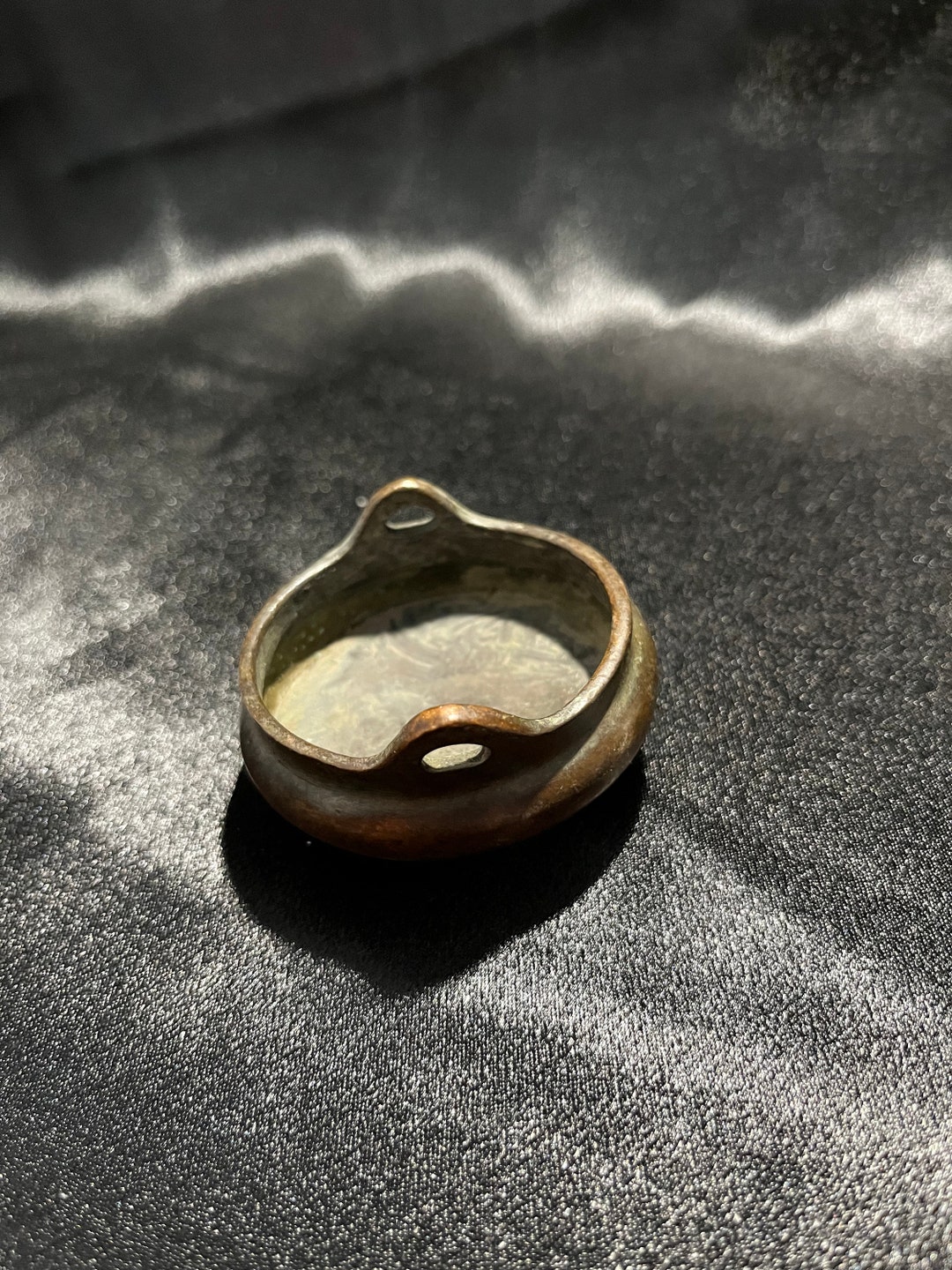 Original Vintage Tibetan Mini Xuande Incense Burner, Yellow Lima Copper ...