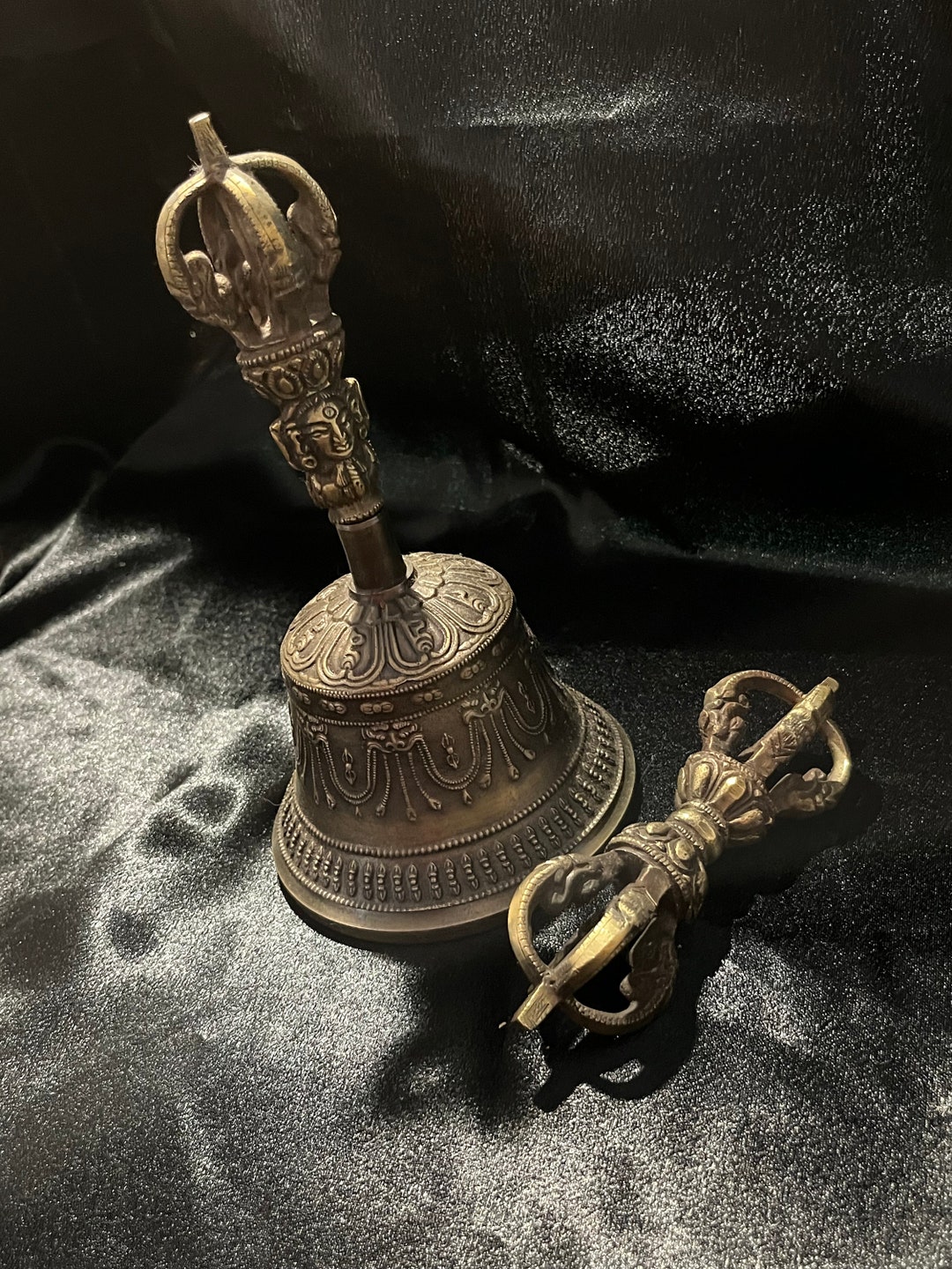 Handmade Tibetan Pair of Vajra Dorje and Ghanta Dril-bu,tibetan ...