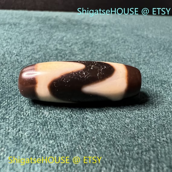 Original Long Tiger-tooth Tasso Dzi Bead Wave-pattern Bead - Etsy