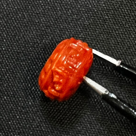 Original Flat Barrel Cloud Pattern Red Agate Chung Be… - Gem