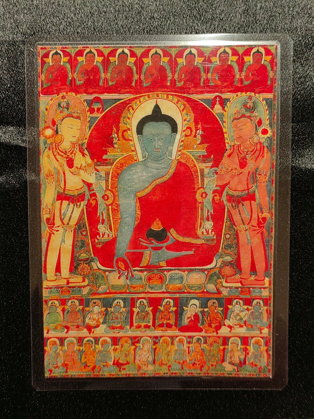 Handmade Portable Tangut Western Xia Tantraism Medicine Buddha Thangka ...