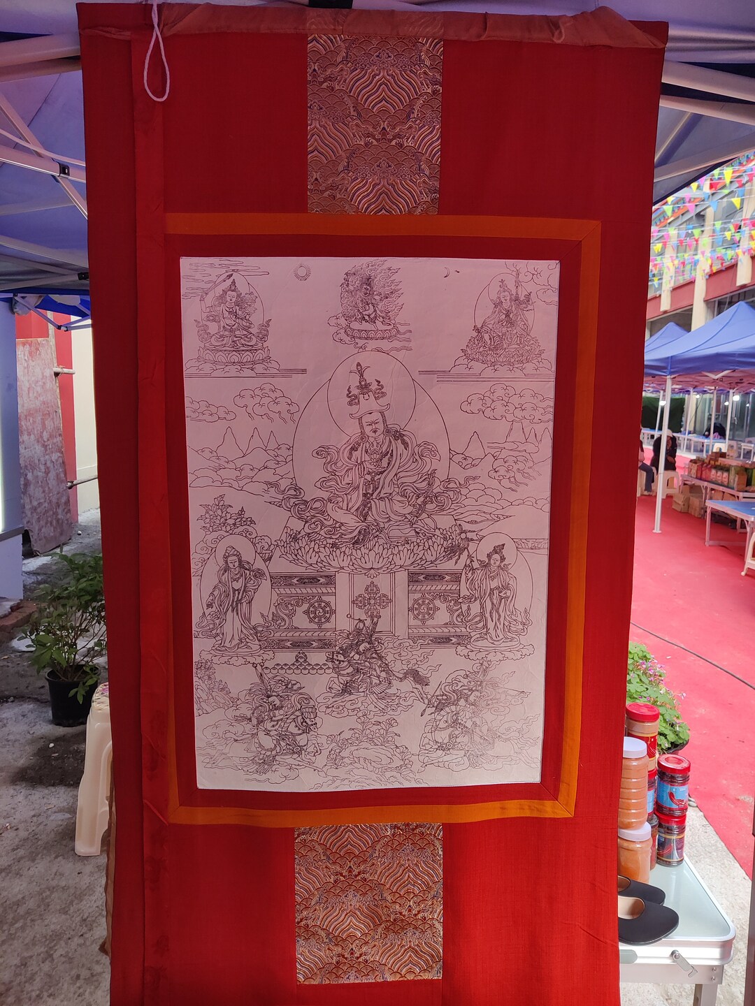 Tibetan Thangka Art, Vintage Woodcarving Thangka, King Gesar ...