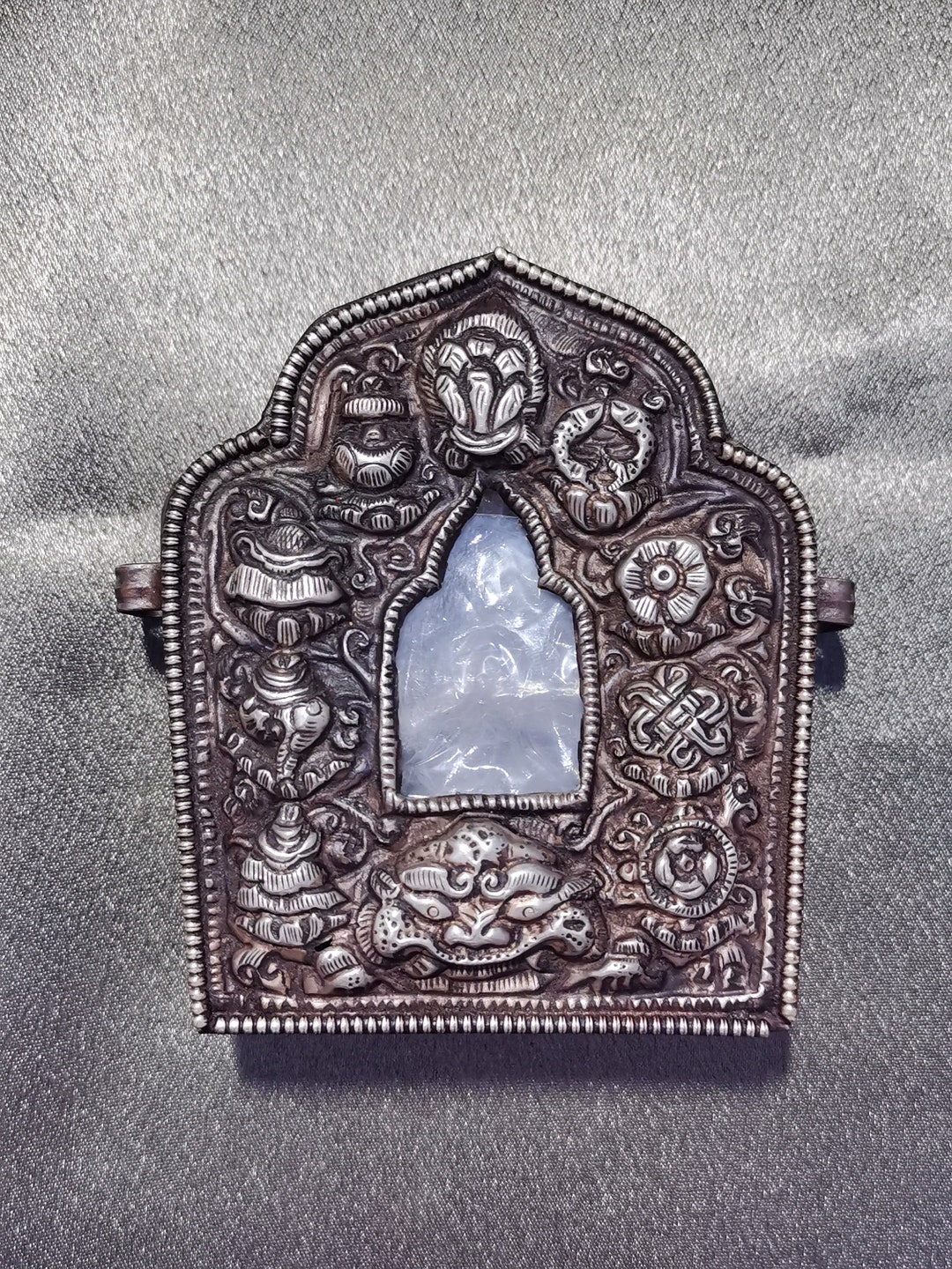 Antique Handmade Gau Box, Tibetan Tsatsa Pendant, Portable Thangka ...