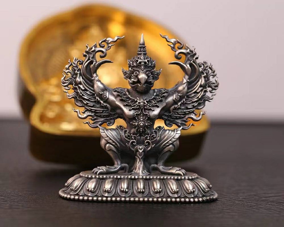 Original Vintage Tibetan Garuda Silver Statue, Tibetan Statue ...