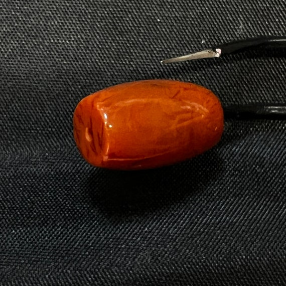 Original Barrel shape Red Agate Chung Bead, Tibetan C… - Gem