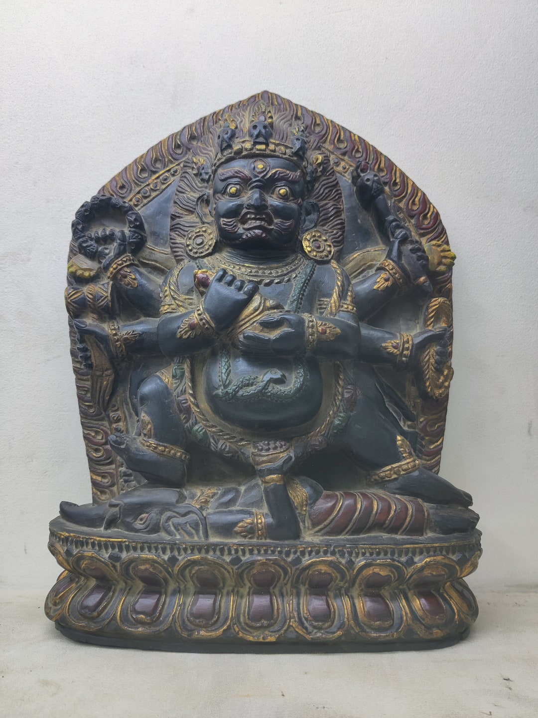 Original Vintage Tibetan Mahakala Statue, Blackstone Tibet Statue ...