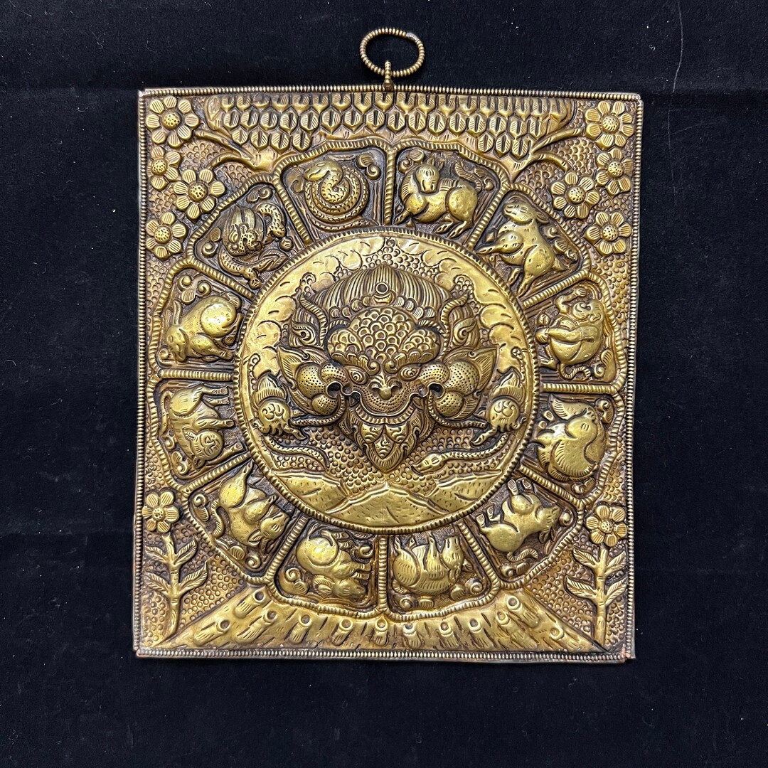 Handmade Original Copper Square Board Thangka Decoration, Garuda ...