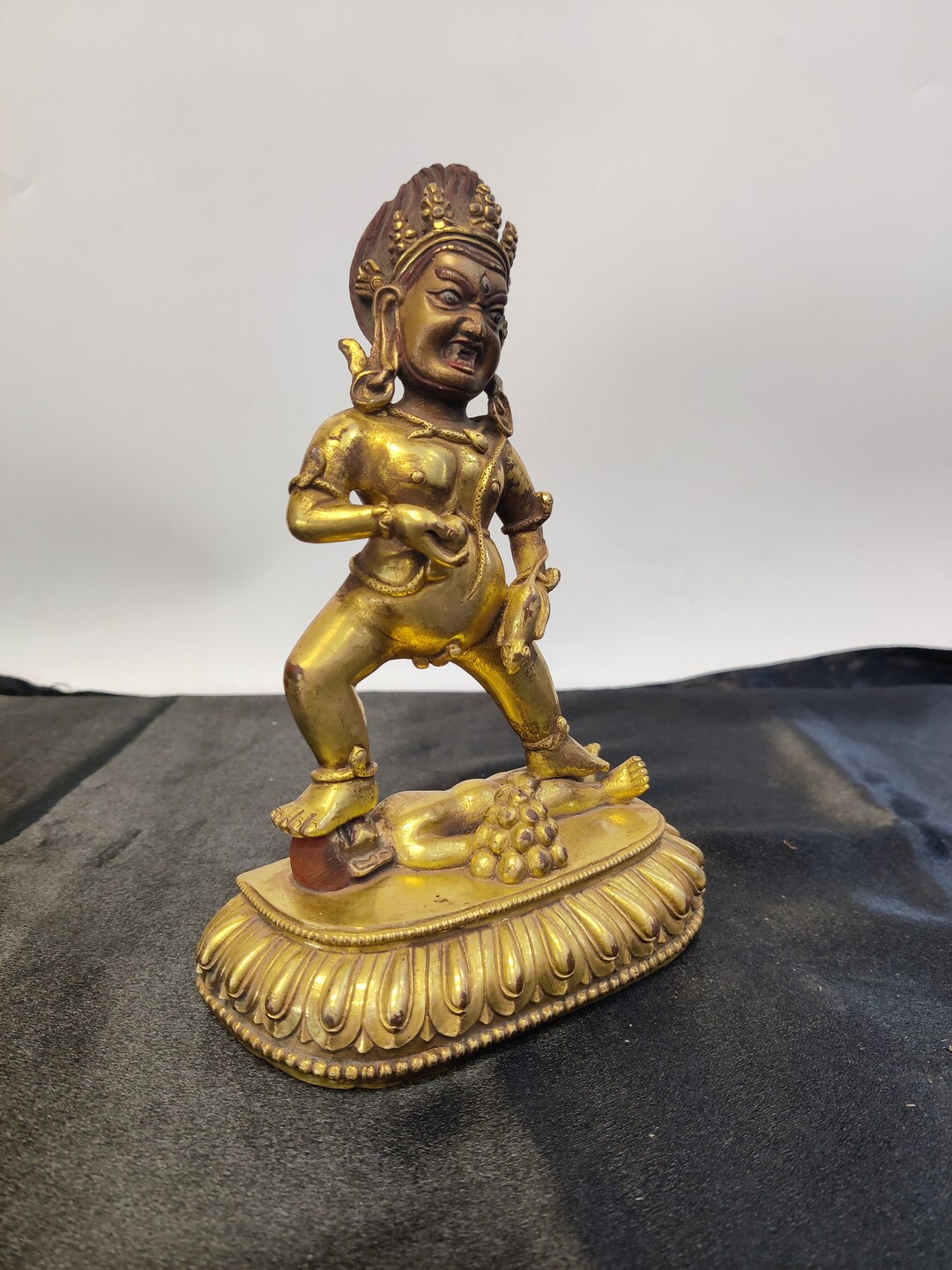 Premium Gold Gilt Earlt Stage Tibetan Dharmapala Statue, Boddhisattva ...