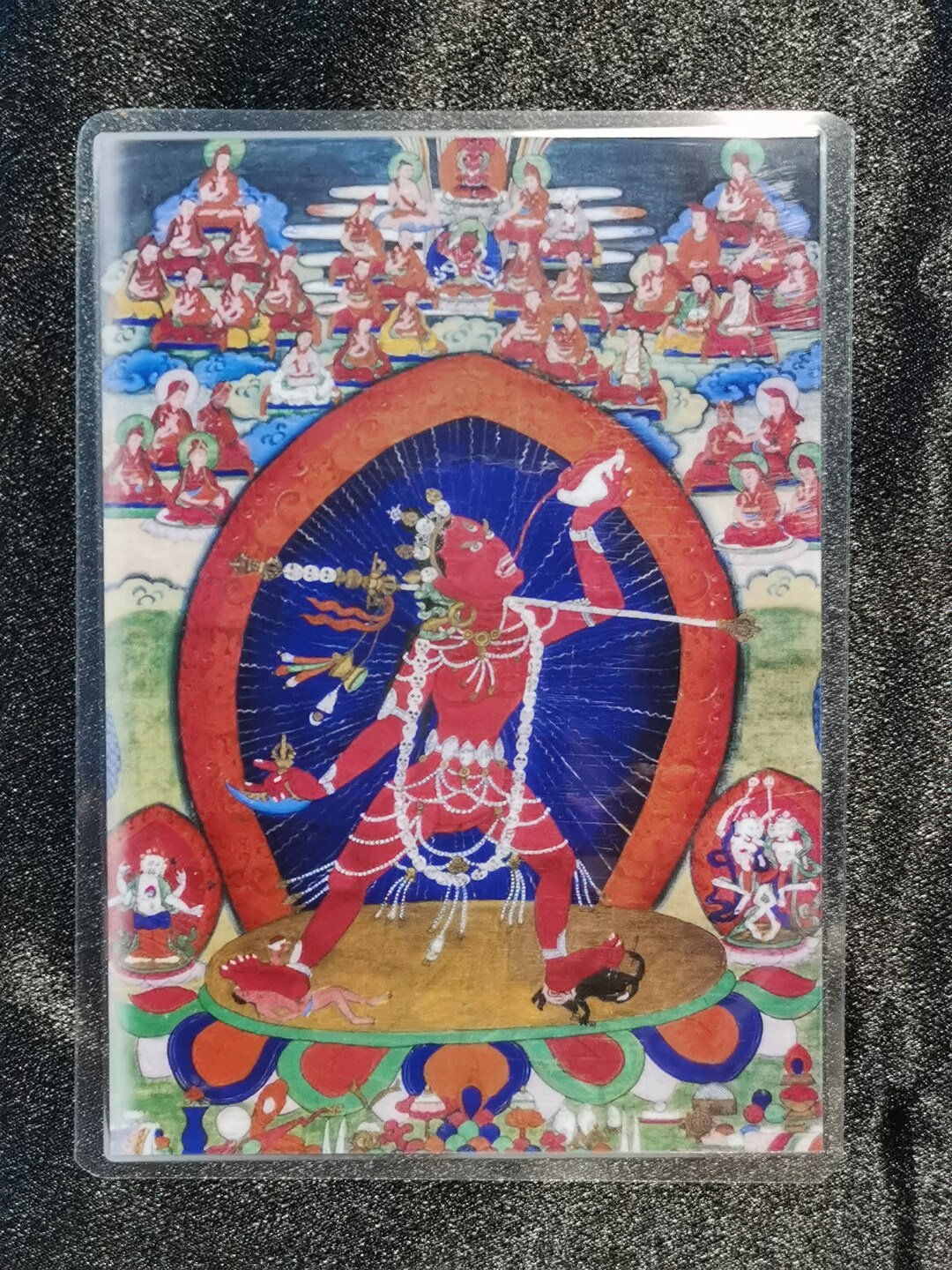 Handmade Portable Vajrakilaya Thangka Card, Tiny Tibetan Buddhist Arts ...