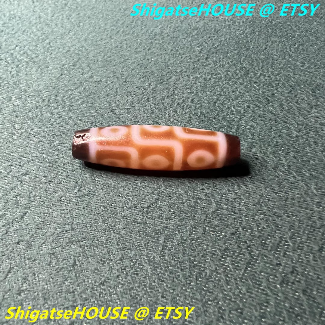 Original Long Type Nine-eyes Dzi Bead,tibetan Chung, Utmost Pure Agate ...